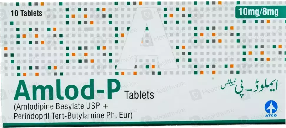 Amlod P (10/8mg) 10 Tablets Price in Pakistan - Uses, Dosage, Side Effects