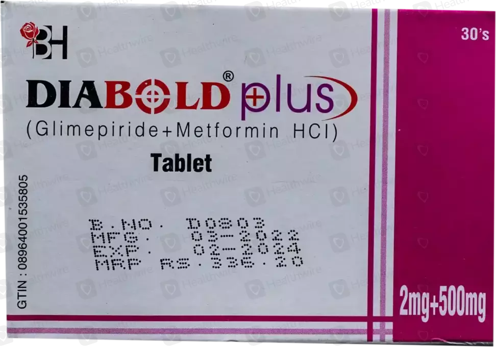 Diabold Plus (2/500mg) 30 Tablets Price in Pakistan - Uses, Dosage, Side Effects