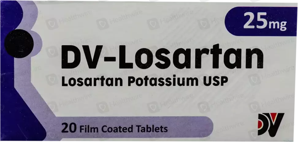 Dv Losartan (25 Mg) 20 Tablets Price in Pakistan - Uses, Dosage, Side ...