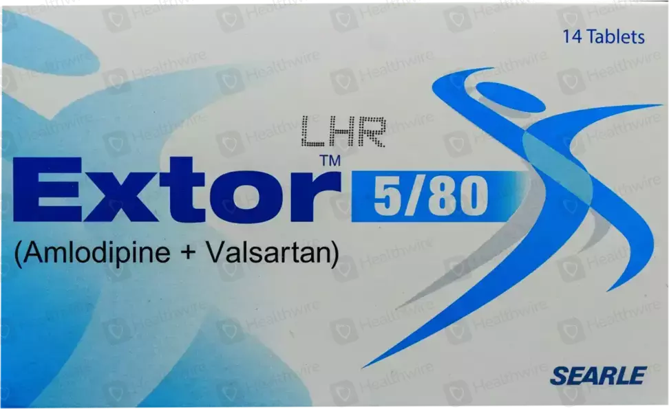 Extor (5/80mg) 14 Tablets Price in Pakistan - Uses, Dosage, Side Effects