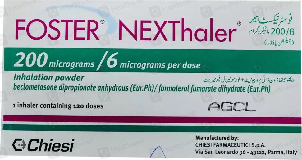 Foster Nex Thaler (200/6mcg) Inhalation Powder Price in Pakistan - Uses ...