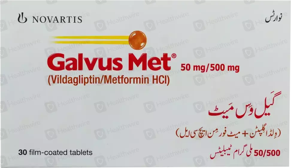 Galvus Met (50/500mg) 30 Tablets Price in Pakistan - Uses, Dosage, Side ...