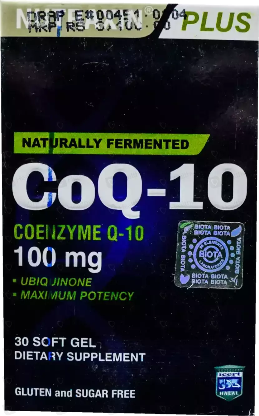 Nutraxin Coenzyme Q 10 (100mg) 30 Capsules Price in Pakistan - Uses, Dosage, Side Effects