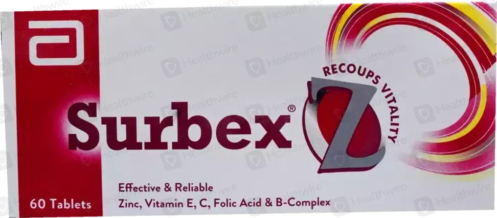 Surbex Z 60 Tablets Price in Pakistan - Uses, Dosage, Side Effects