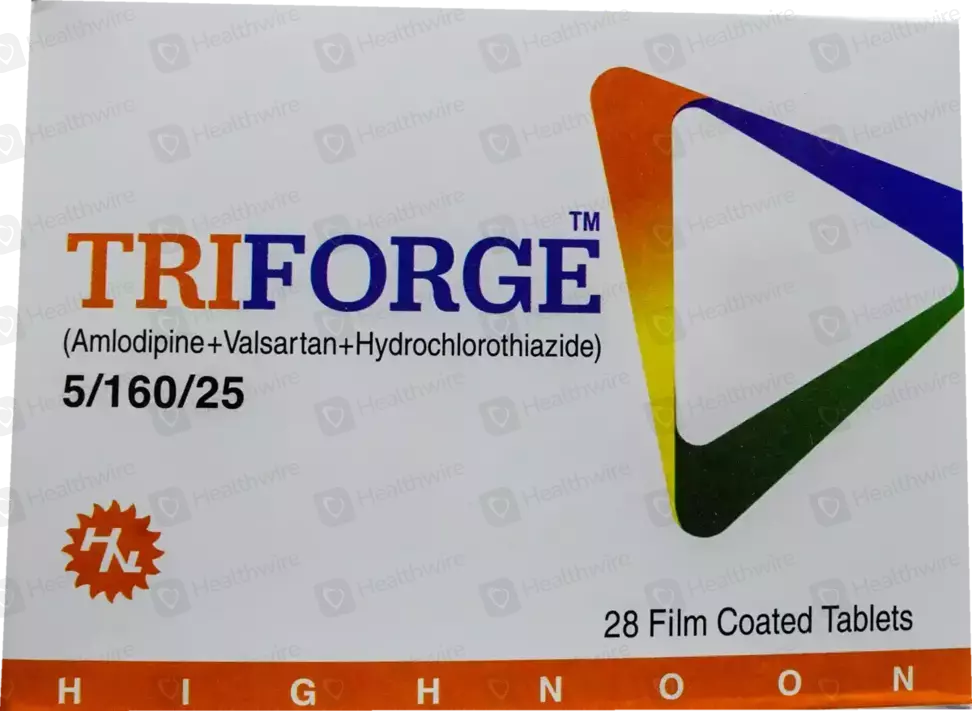 Triforge (5/160/25mg) 28 Tablets Price in Pakistan - Uses, Dosage, Side Effects