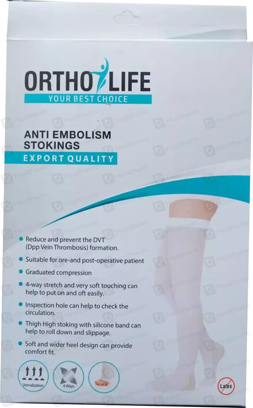 Ortholife Anti Embolism (Extra Large) Thigh High Stockings Price in Pakistan - Uses, Dosage ...