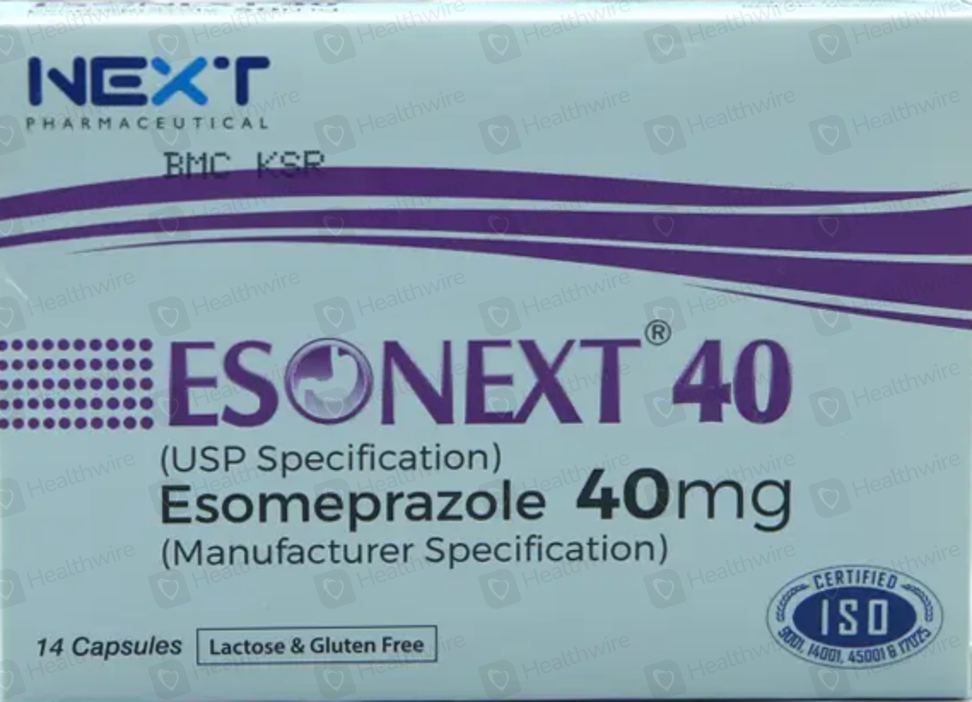 Esonext (40 Mg) 14 Capsules Price in Pakistan - Uses, Dosage, Side Effects