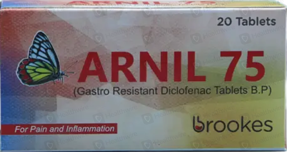 Arnil (75 Mg) 20 Tablets Price in Pakistan - Uses, Dosage, Side Effects