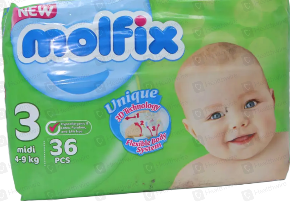Molfix 3 (Midi) 36 Baby Diapers Price in Pakistan - Uses, Dosage, Side ...