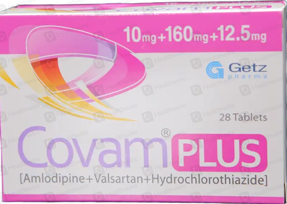 Covam Plus (10/160/12.5mg) 28 Tablets Price in Pakistan - Uses, Dosage, Side Effects