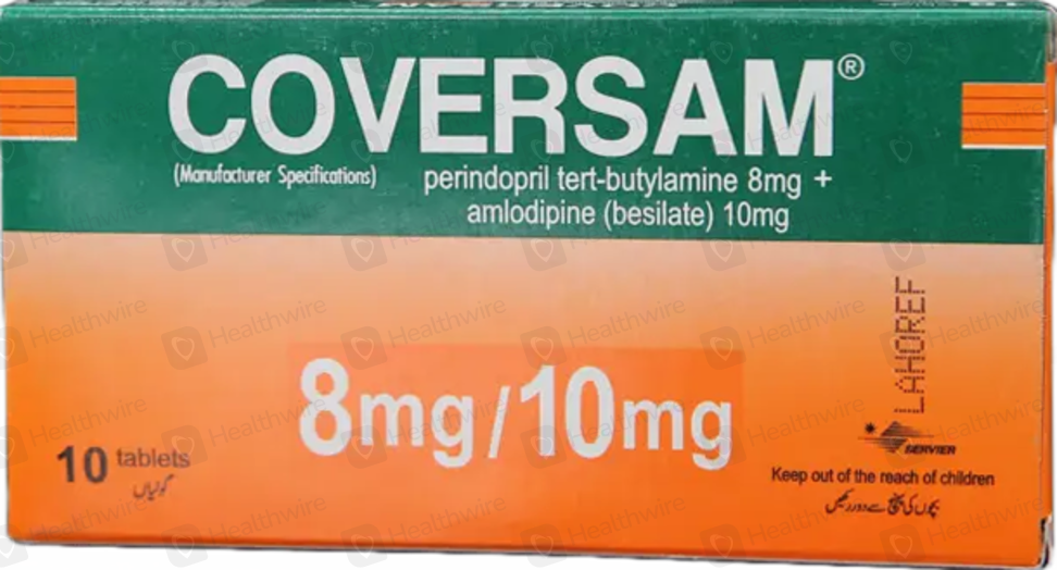 Coversam (8/10mg) 10 Tablets Price in Pakistan - Uses, Dosage, Side Effects