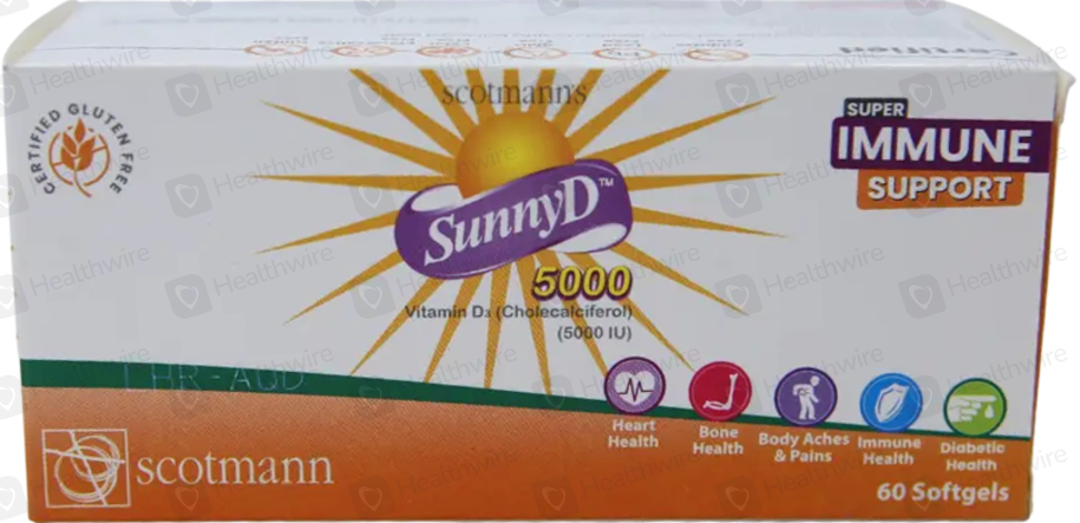 Sunny D (5000 Iu) 60 Softgel Capsules Price in Pakistan - Uses, Dosage, Side Effects