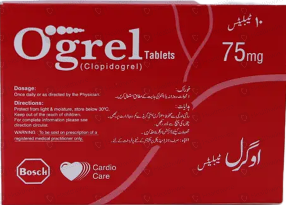 Ogrel (75mg) 10 Tablets Price in Pakistan - Uses, Dosage, Side Effects