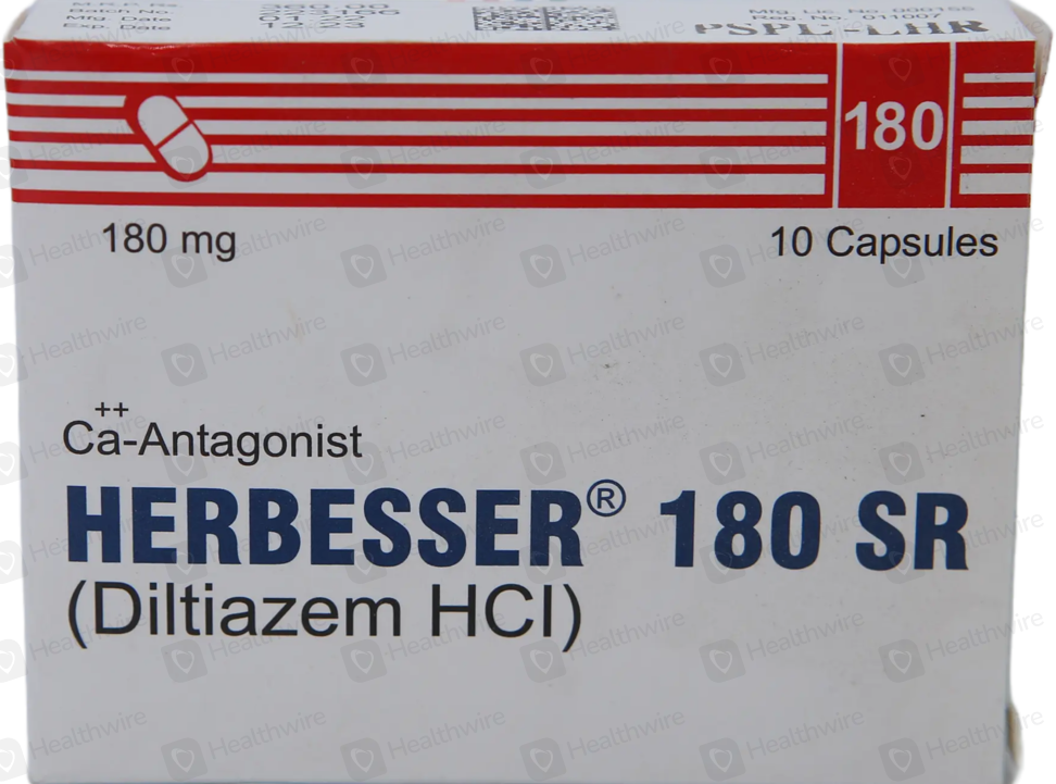 Herbesser Sr (180mg) 10 Capsules Price in Pakistan - Uses, Dosage, Side ...