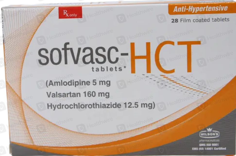 Sofvasc Hct (5/160/12.5mg) 28 Tablets Price in Pakistan - Uses, Dosage, Side Effects