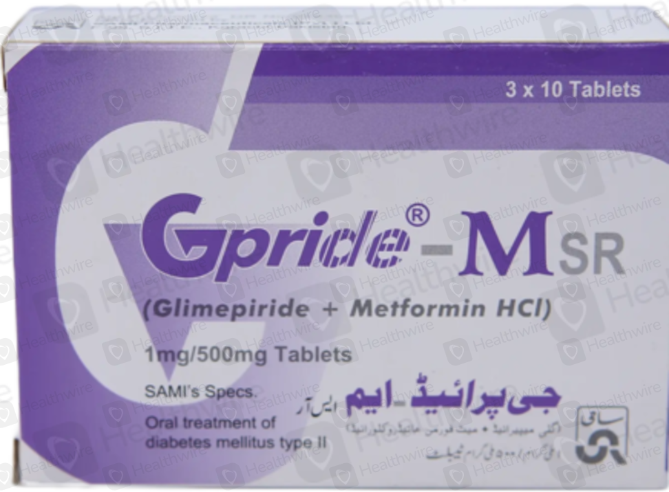 Gpride M Sr (1/500mg) 30 Tablets Price in Pakistan - Uses, Dosage, Side ...