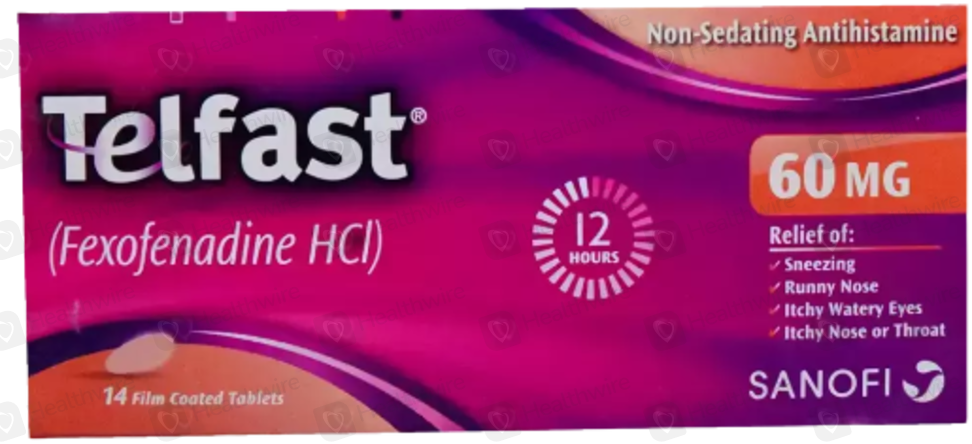 Telfast (60mg) 14 Tablets Price in Pakistan - Uses, Dosage, Side Effects
