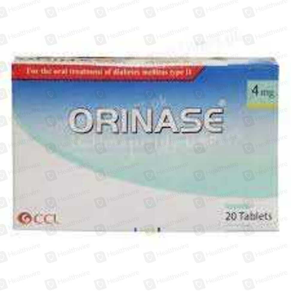 Orinase (4 Mg) 20 Tablets Price in Pakistan - Uses, Dosage, Side Effects