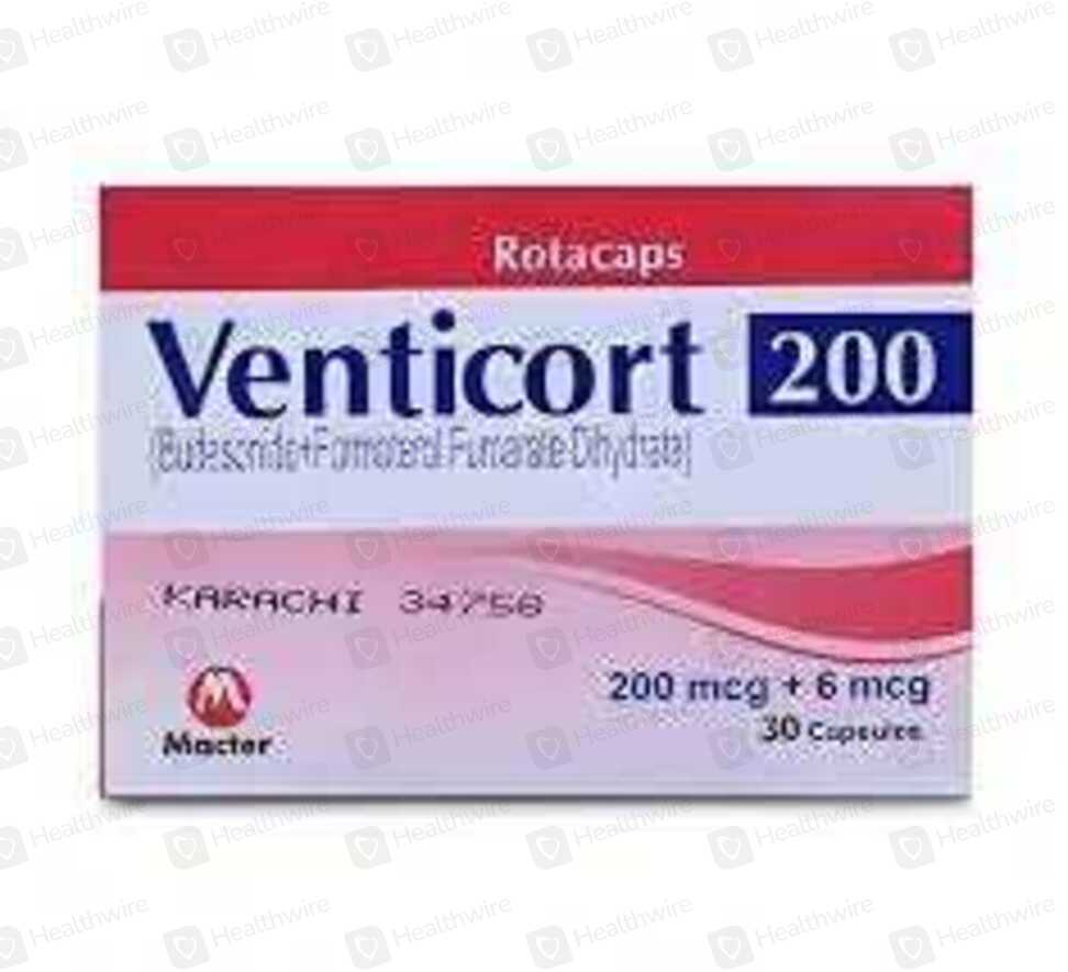 Venticort (200/6mcg) 30 Capsules Price in Pakistan - Uses, Dosage, Side ...